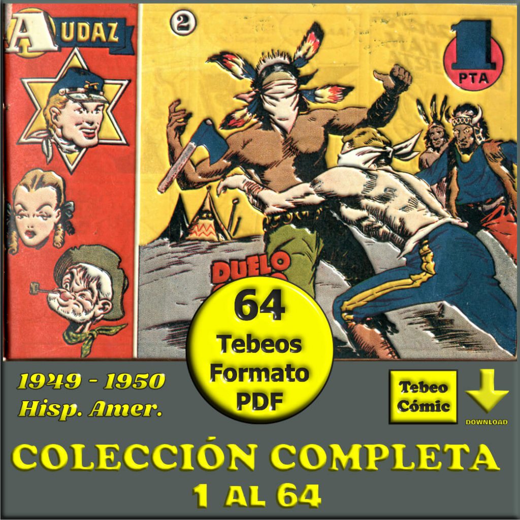 AUDAZ – 1949 – Colección Completa – 64 Tebeos En Formato PDF – Descarga Inmediata – Tebeocomic